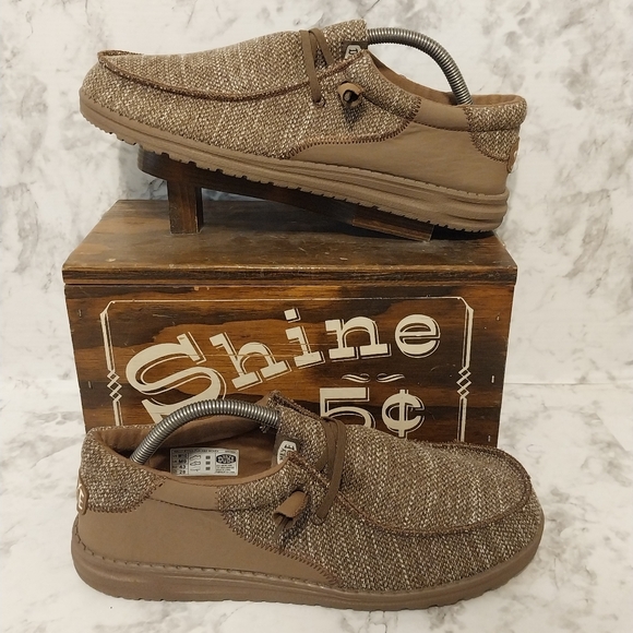 Hey Dude | Shoes | Preowned Hey Dude Wally Stitch Flecked Woven | Poshmark